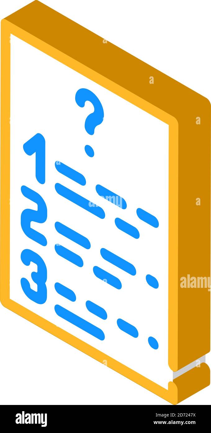 questions list isometric icon vector illustration sign Stock Vector ...