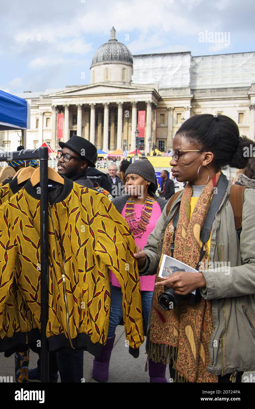 Visitors browse stalls at Africa on the Square, an event celebrating ...