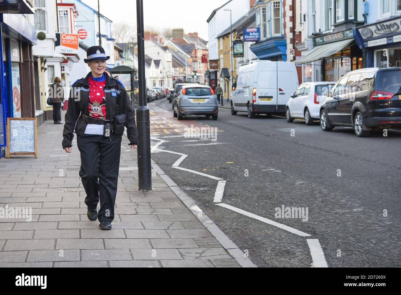 PCSO Officer Sian Clarke adds a Christmas jumper to her uniform, as ...