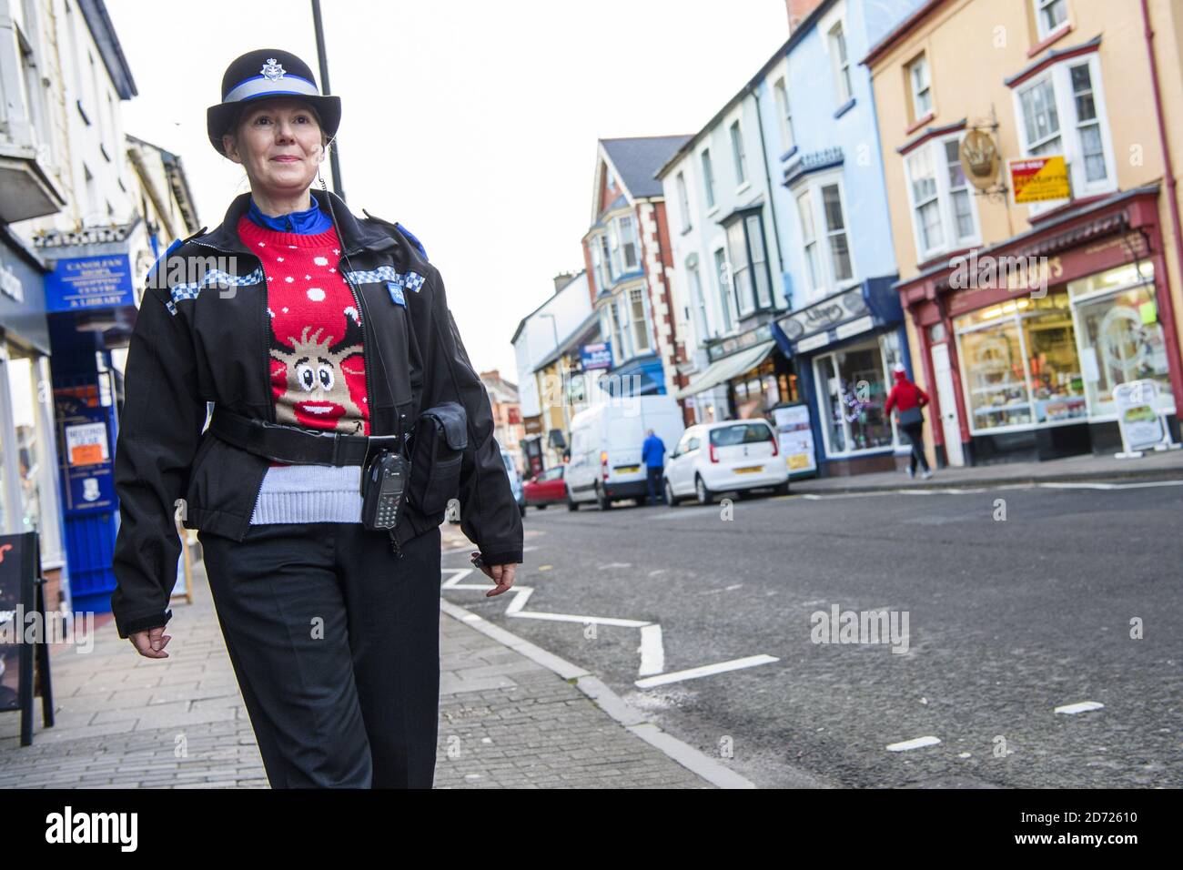 PCSO Officer Sian Clarke adds a Christmas jumper to her uniform, as ...