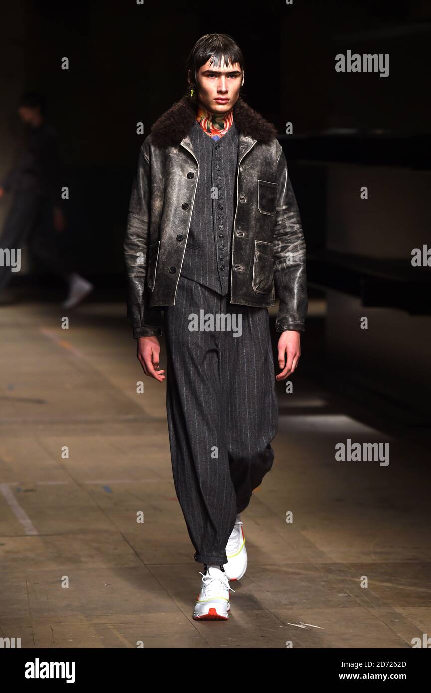Models on the catwalk during the Top Man Design London Fashion Week ...