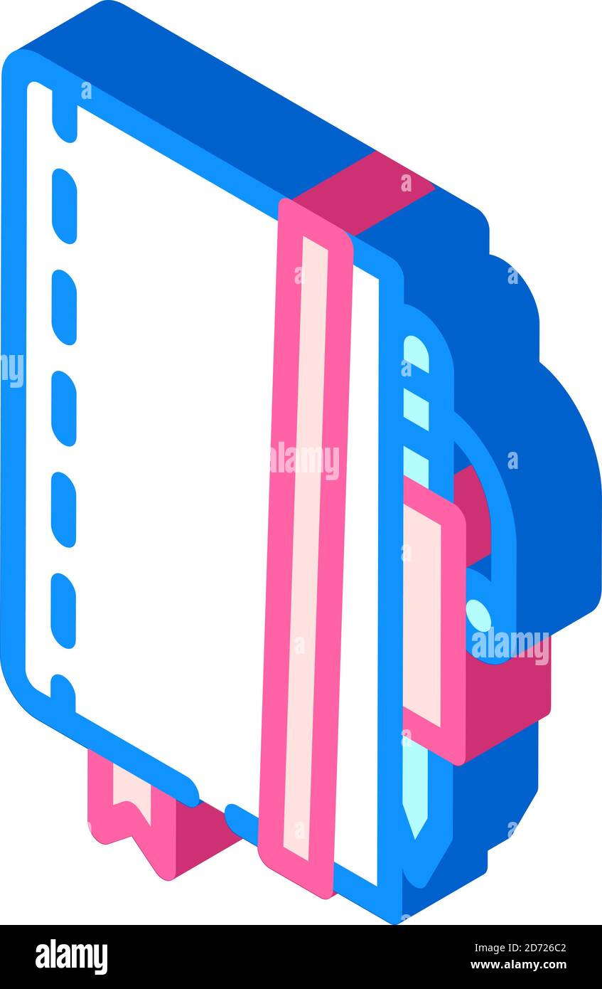 notebook and pen isometric icon vector illustration Stock Vector Image ...