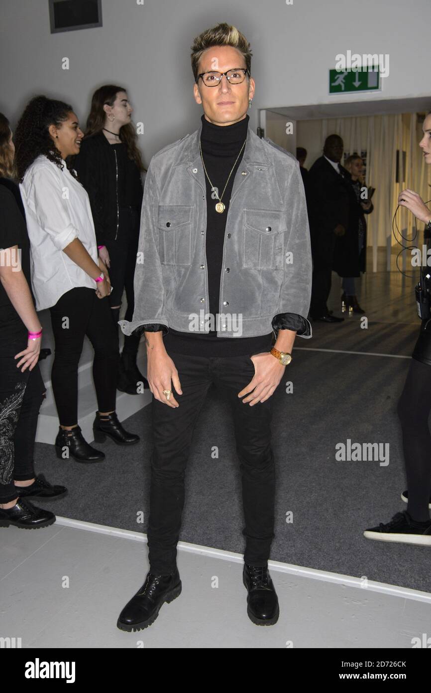 Oliver Proudlock on the front row during the KTZ London Fashion Week ...