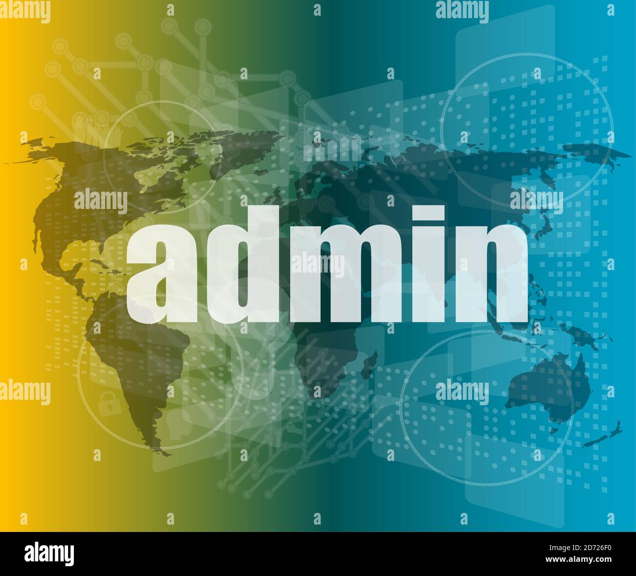 admin words on digital touch screen interface Stock Photo - Alamy