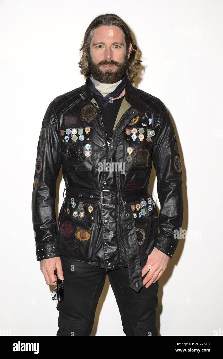 David Blakeley attending the Belstaff London Fashion Week Menâ€™s AW17 ...