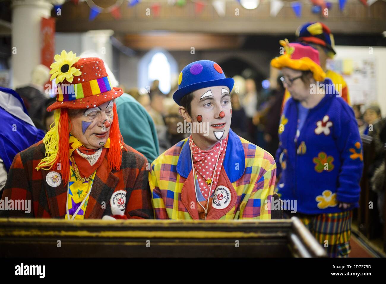 Clowns pictured attending the Clowns Annual Grimaldi Service, at All ...