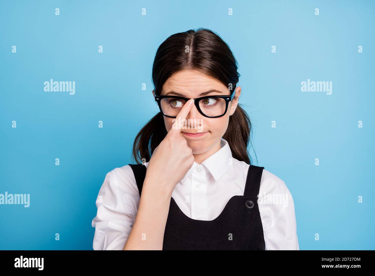 Close-up portrait of her she nice attractive lovely brainy boring dull ...