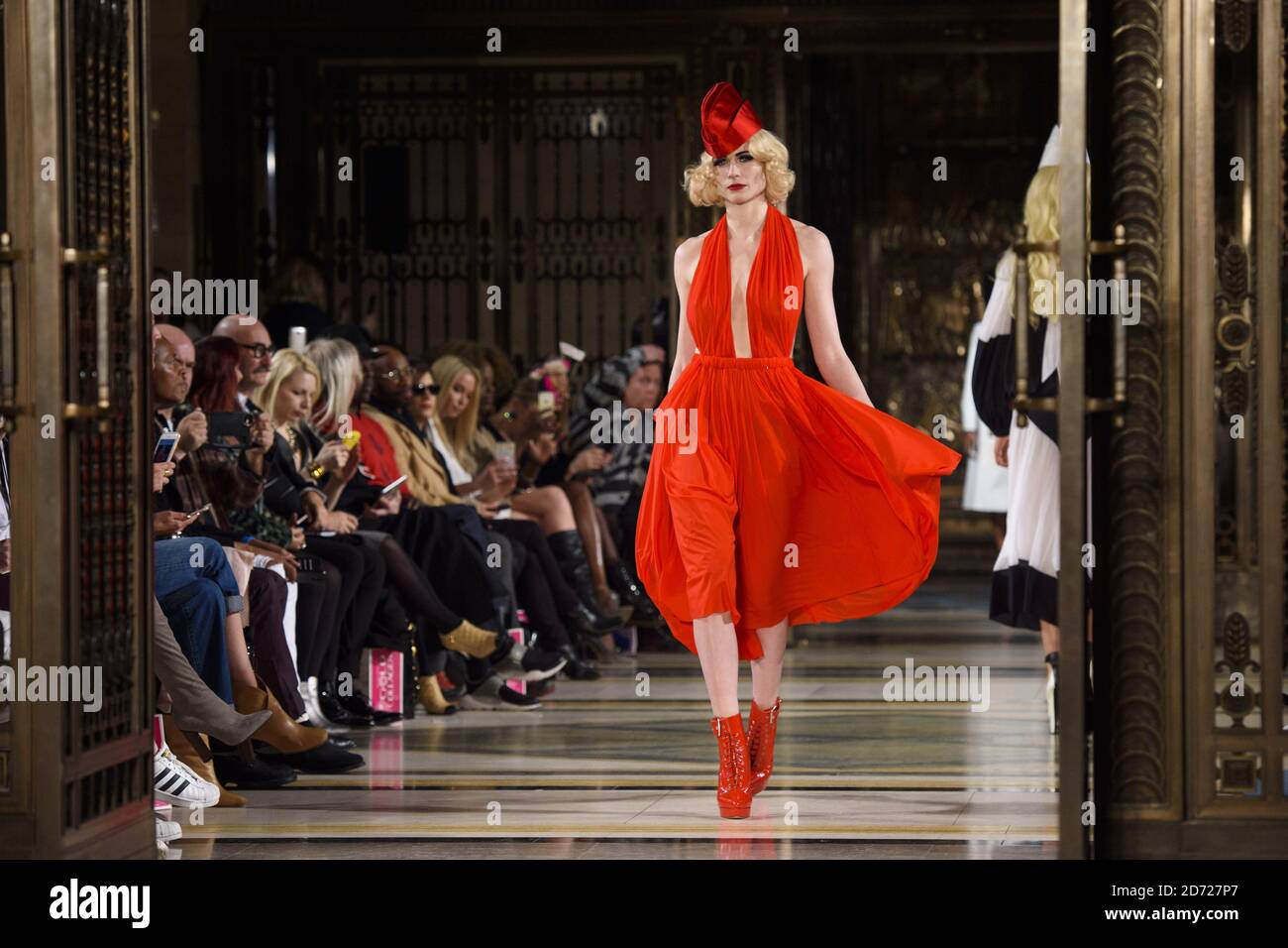 Red dress fashion show runway catwalk model modelling models hi-res ...