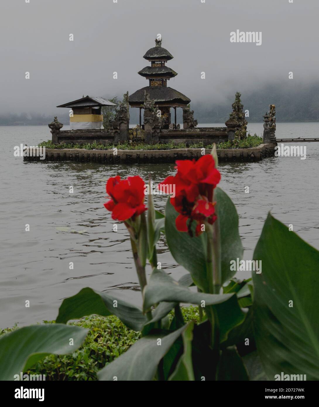 Ulun temple as known as floating temple in bali surrounding by water ...