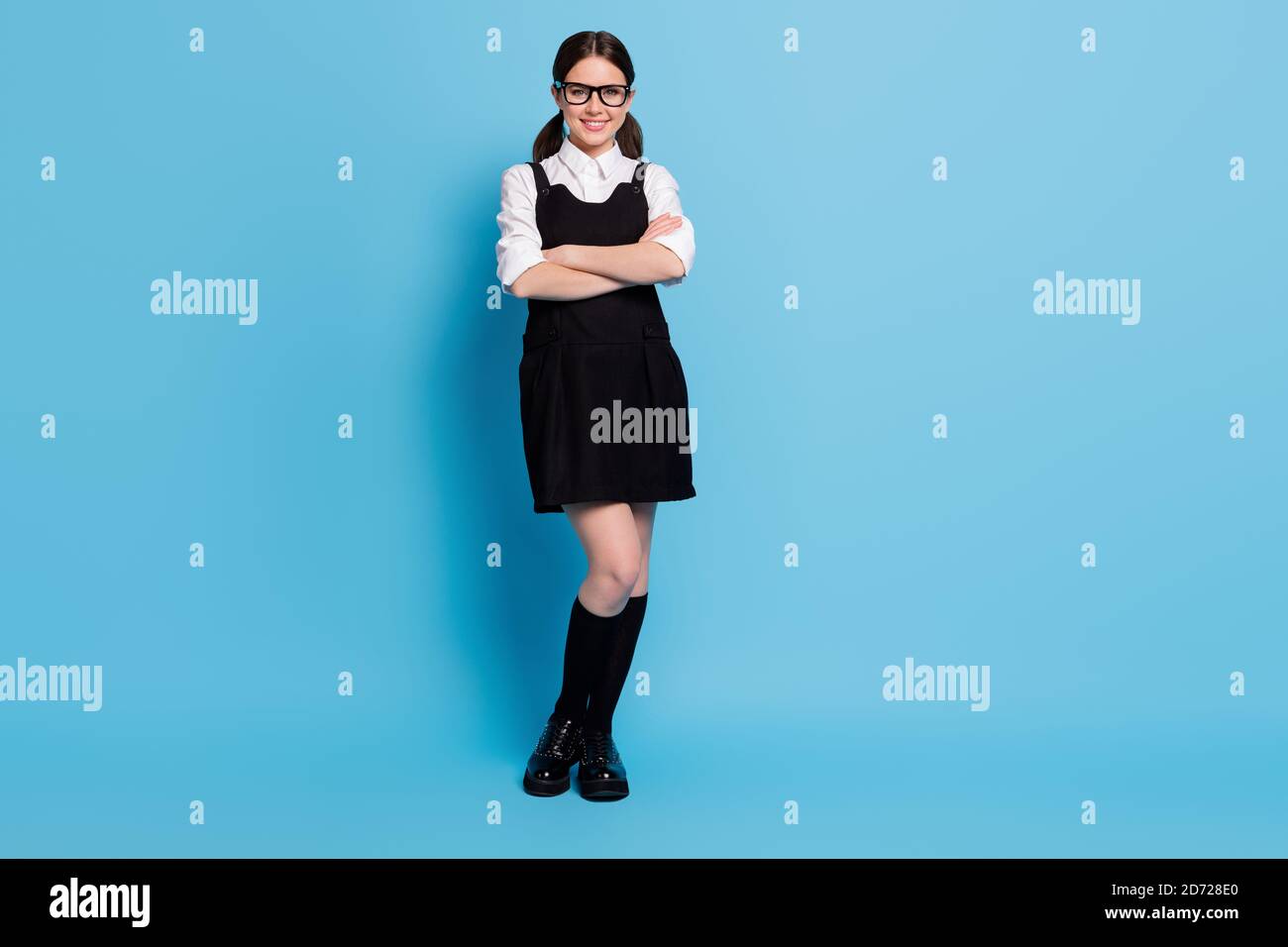 Full length body size view of her she nice-looking charming attractive ...