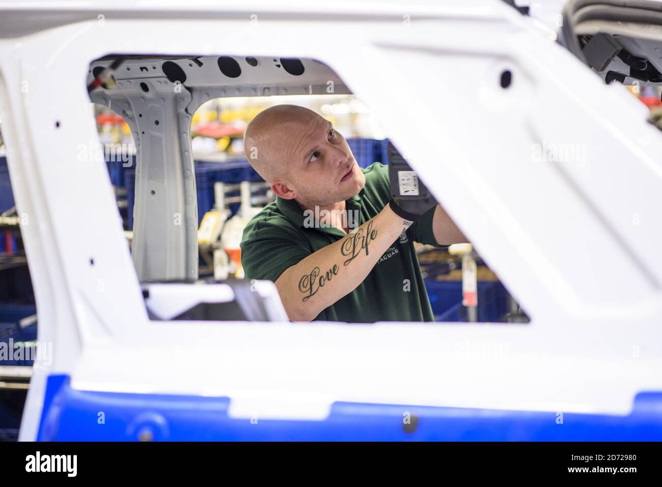 Cars on the Final Assembly line, part of Jaguar Land Rover's Advanced ...