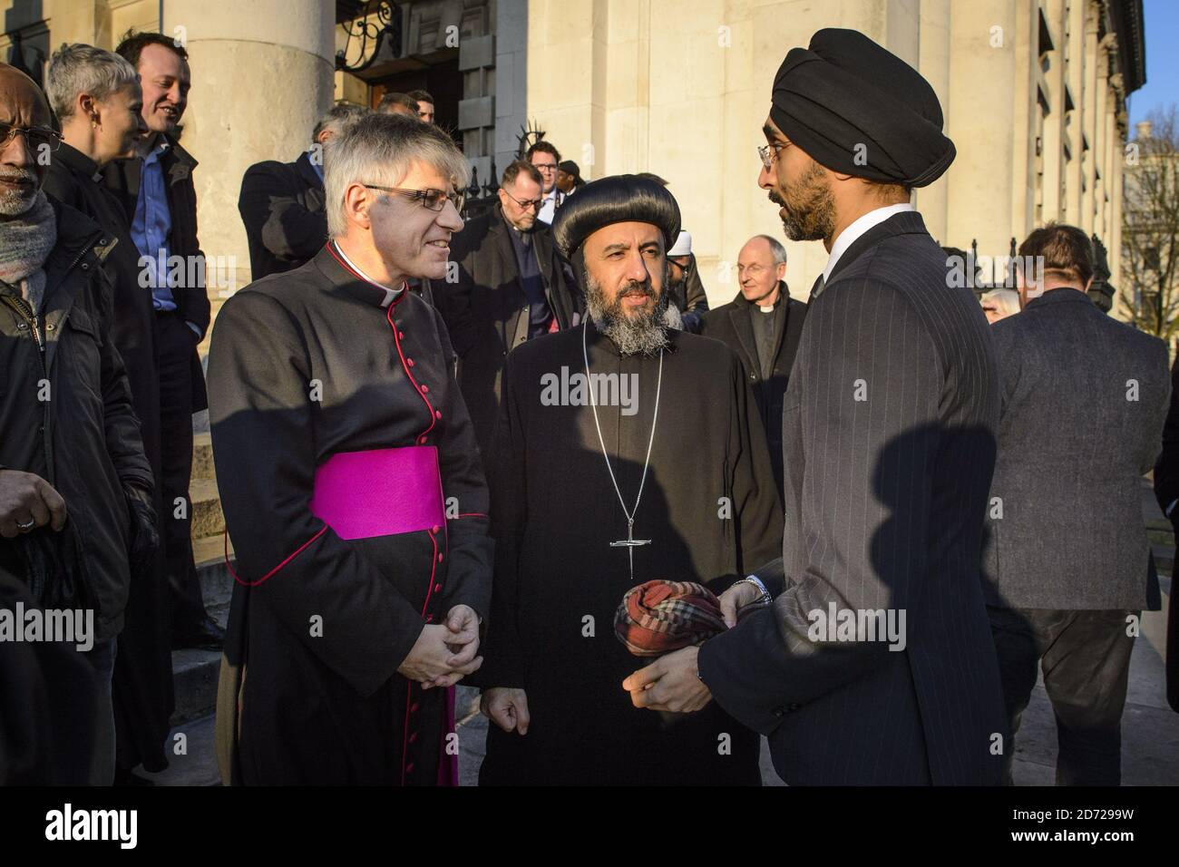 (l-r) Luke Miller, Archdeacon of London, Bishop Angelos of the Coptic ...