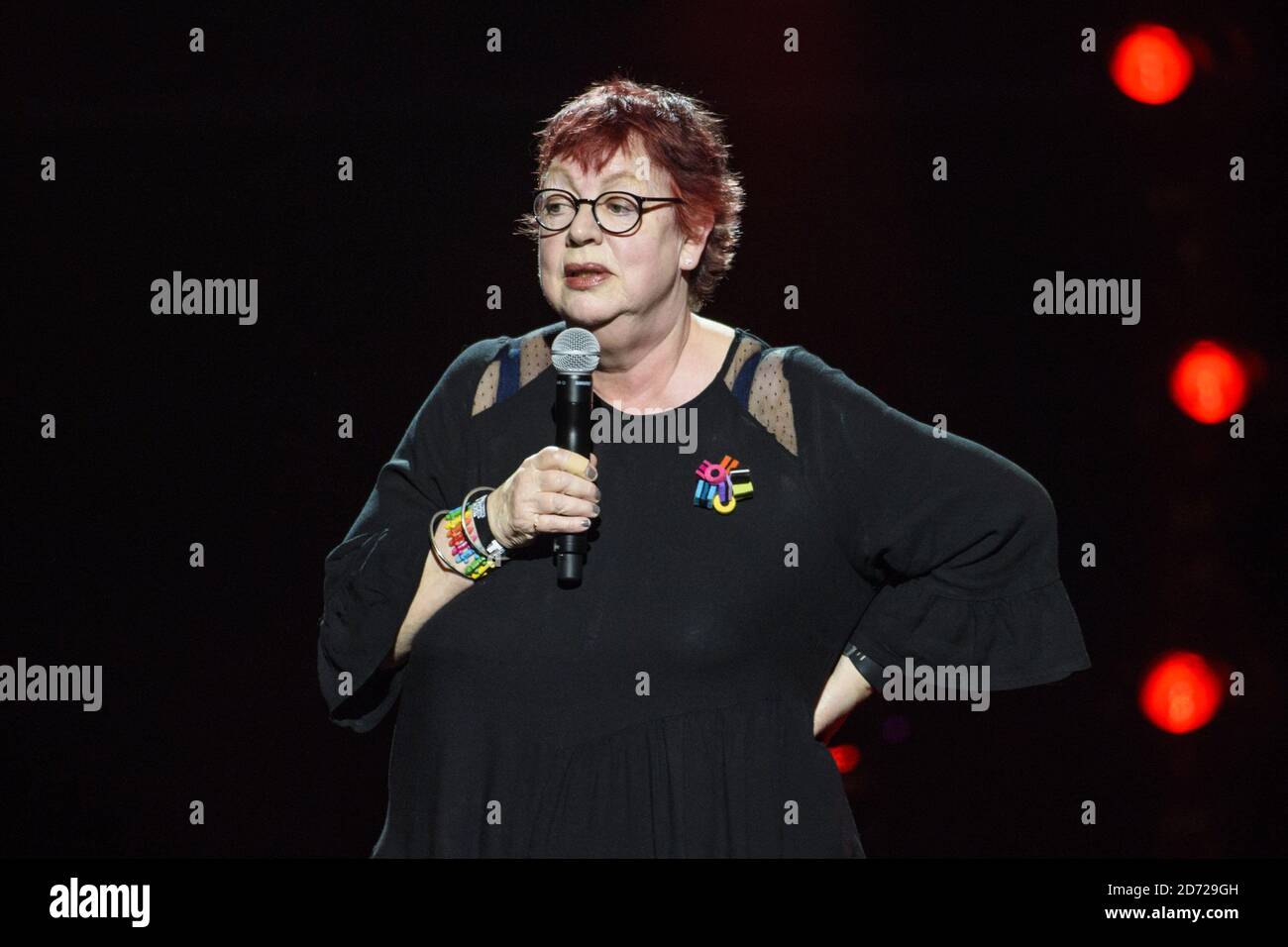Jo Brand performing on stage at the Royal Albert Hall in London for the ...
