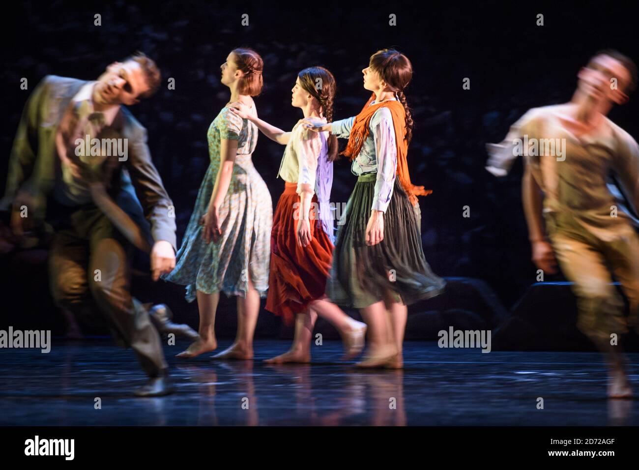 Performers from Rambert perform scenes from Ghost Dances by Christopher Bruce, at Sadler's Wells ...