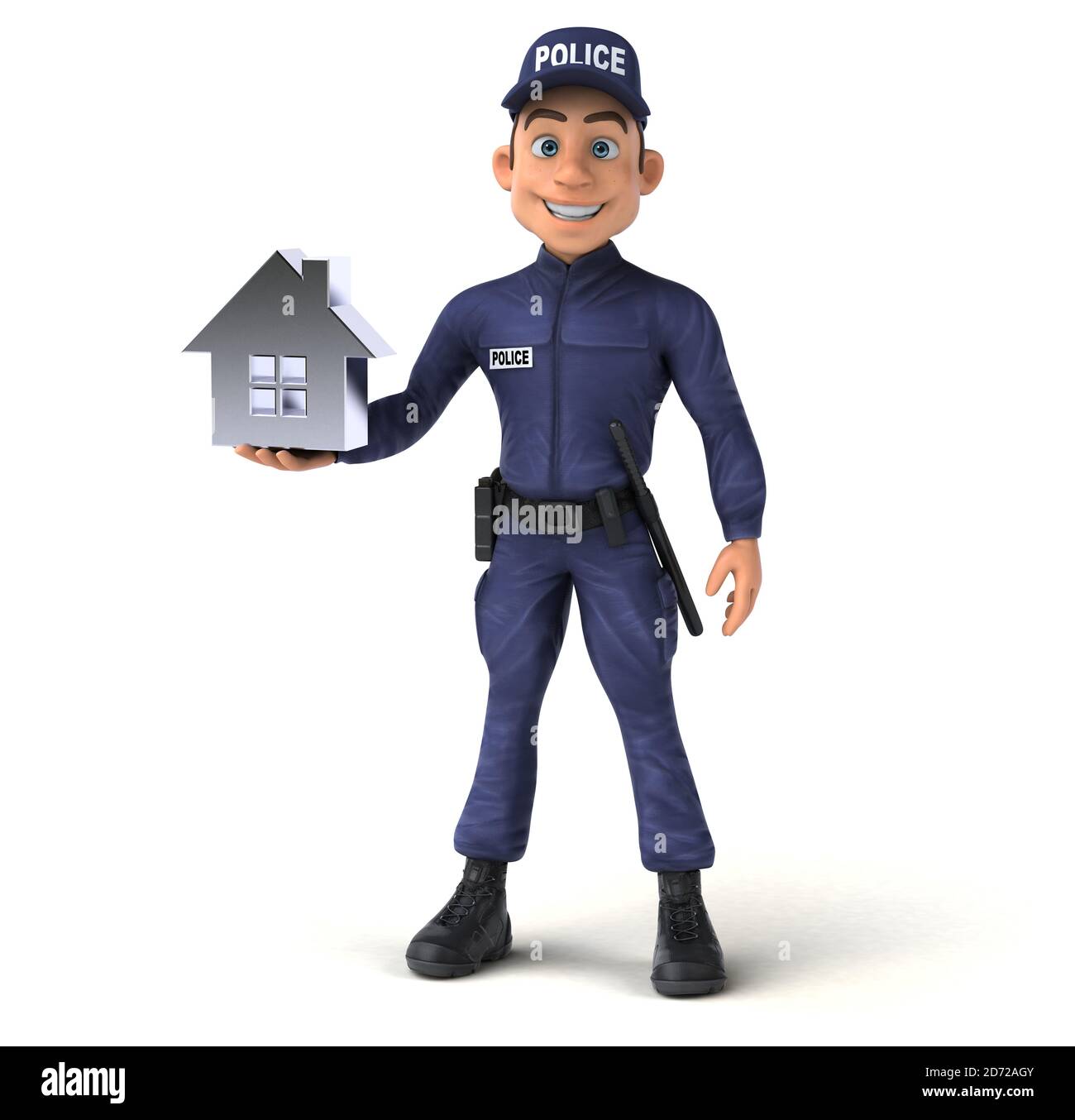 Fun 3D illustration of a cartoon Police Officer Stock Photo - Alamy