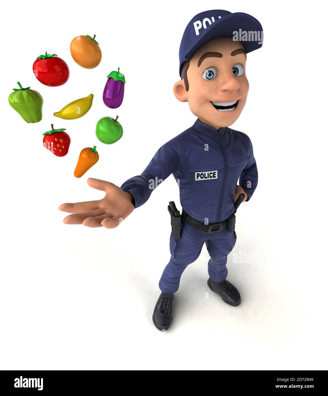 Fun 3D illustration of a cartoon Police Officer Stock Photo - Alamy