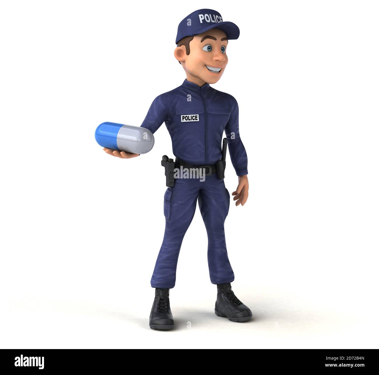 Fun 3D illustration of a cartoon Police Officer Stock Photo - Alamy