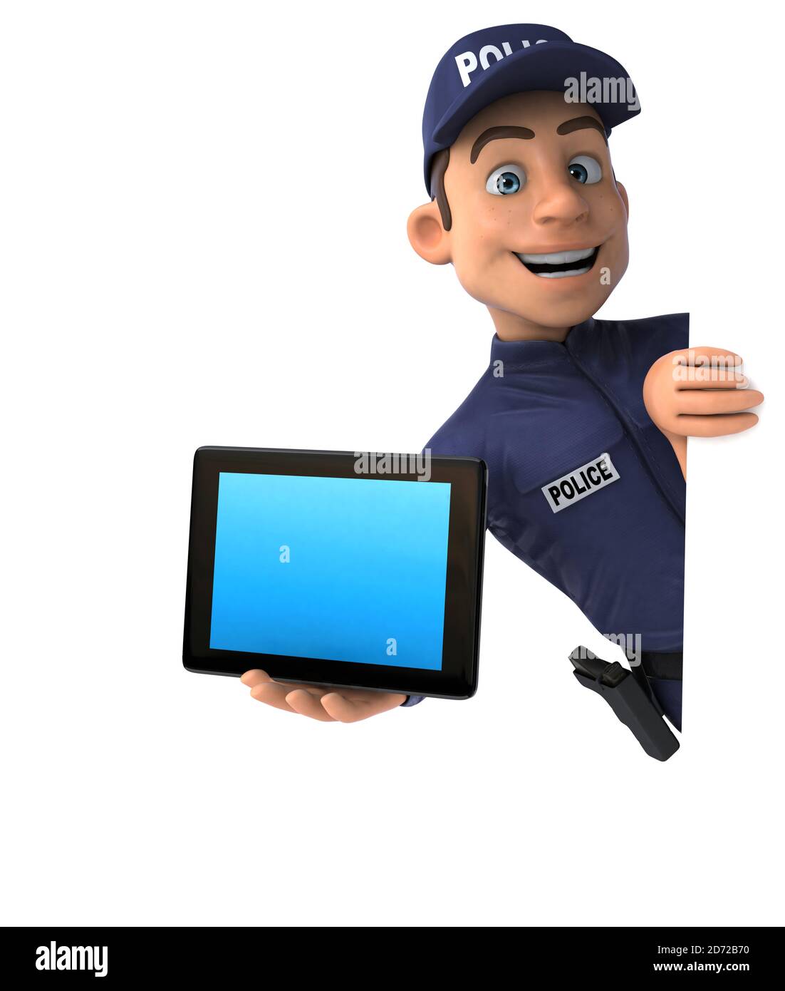 Fun 3D illustration of a cartoon Police Officer Stock Photo - Alamy