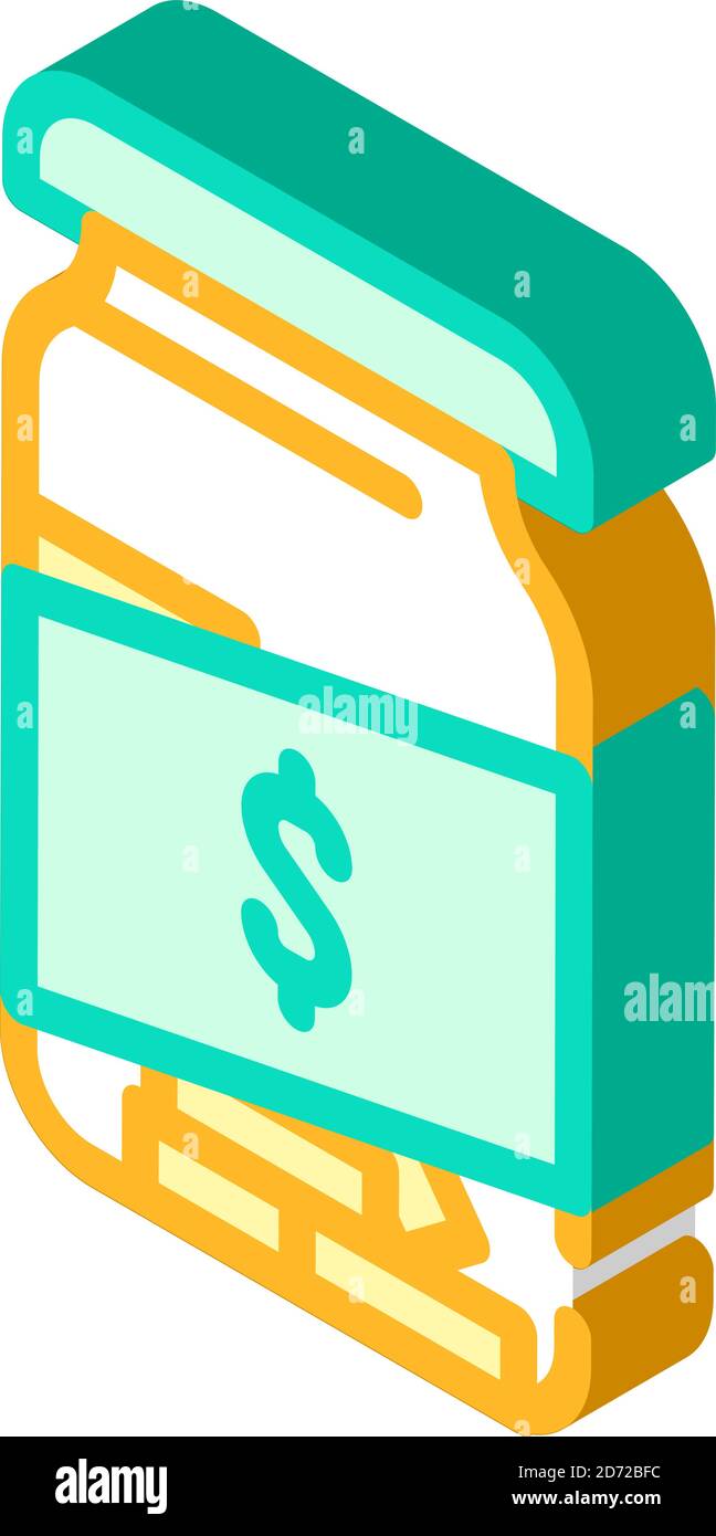 money box with coins isometric icon vector illustration Stock Vector ...