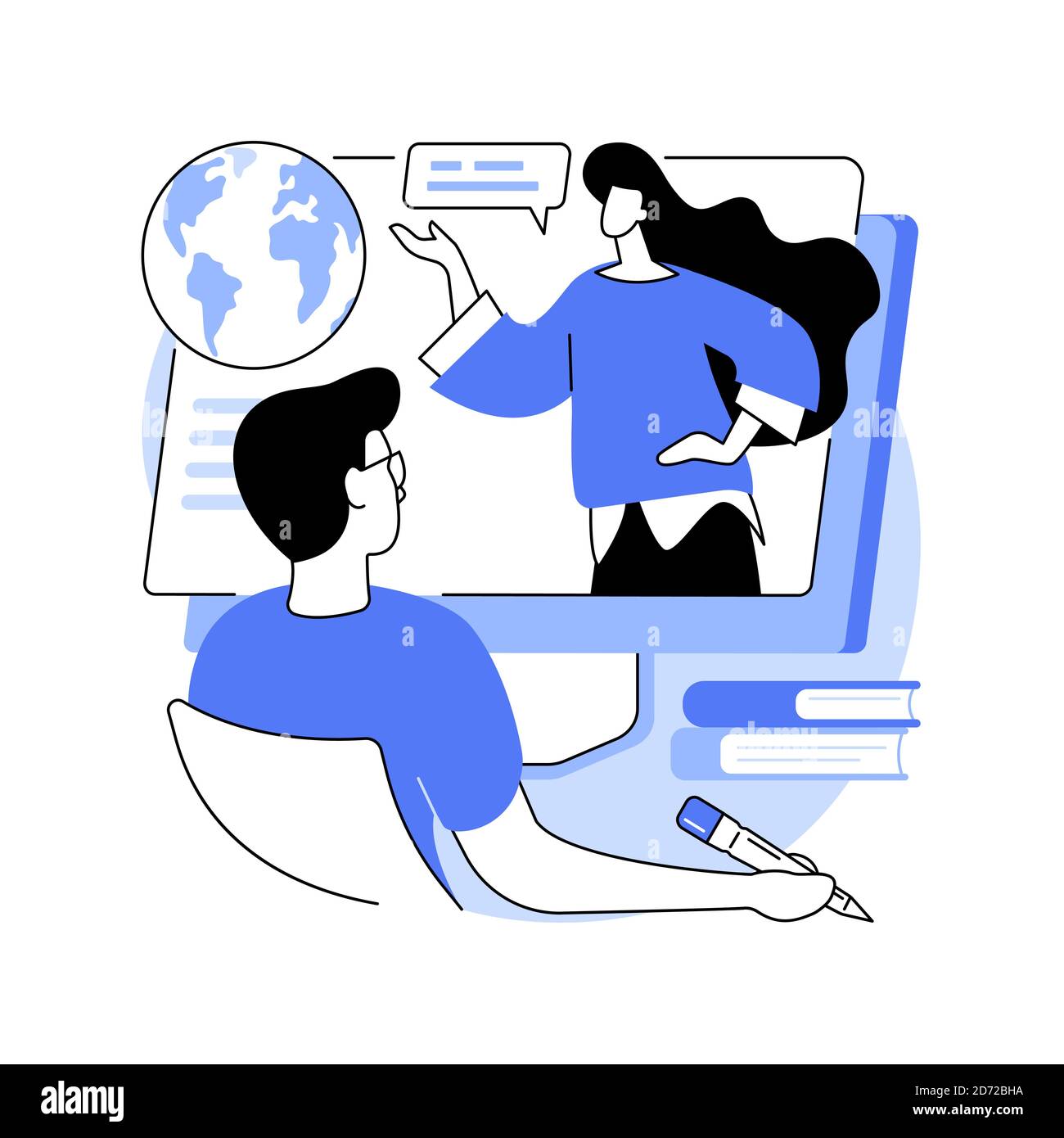 Distance learning abstract concept vector illustration Stock Vector ...