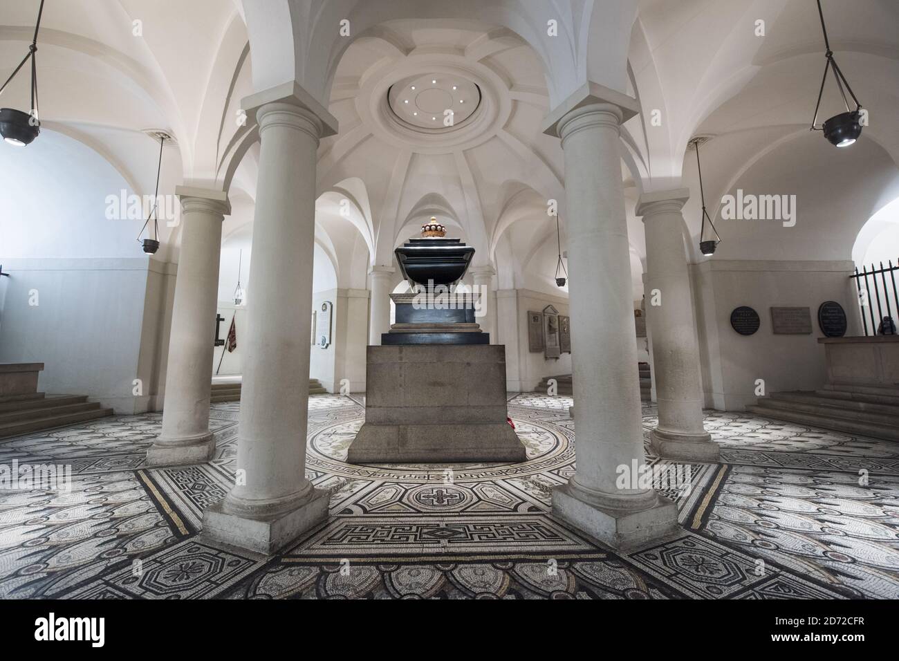 Nelson's tomb in the crypt of St Paul's Cathedral in London. Picture ...
