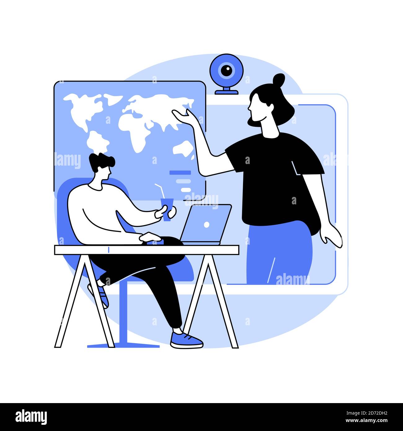 Online tutoring app and software abstract concept vector illustration ...