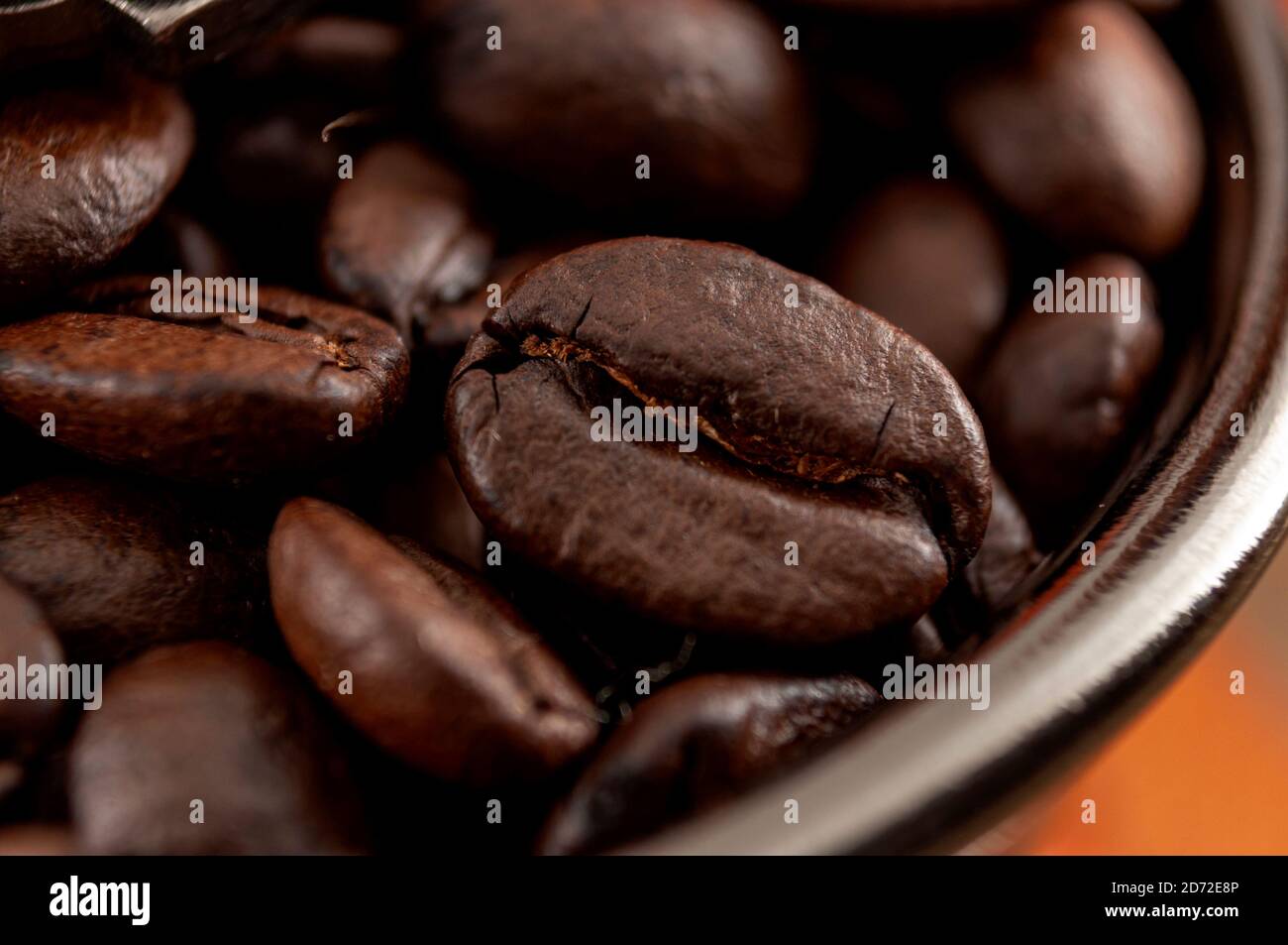 Roasting classic java and rich taste concept macro close up on coffee ...