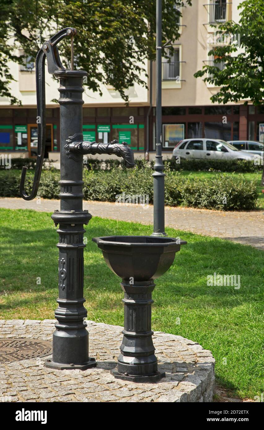 Old standpipe at square of Lech and Maria Kaczynski in Wloclawek ...