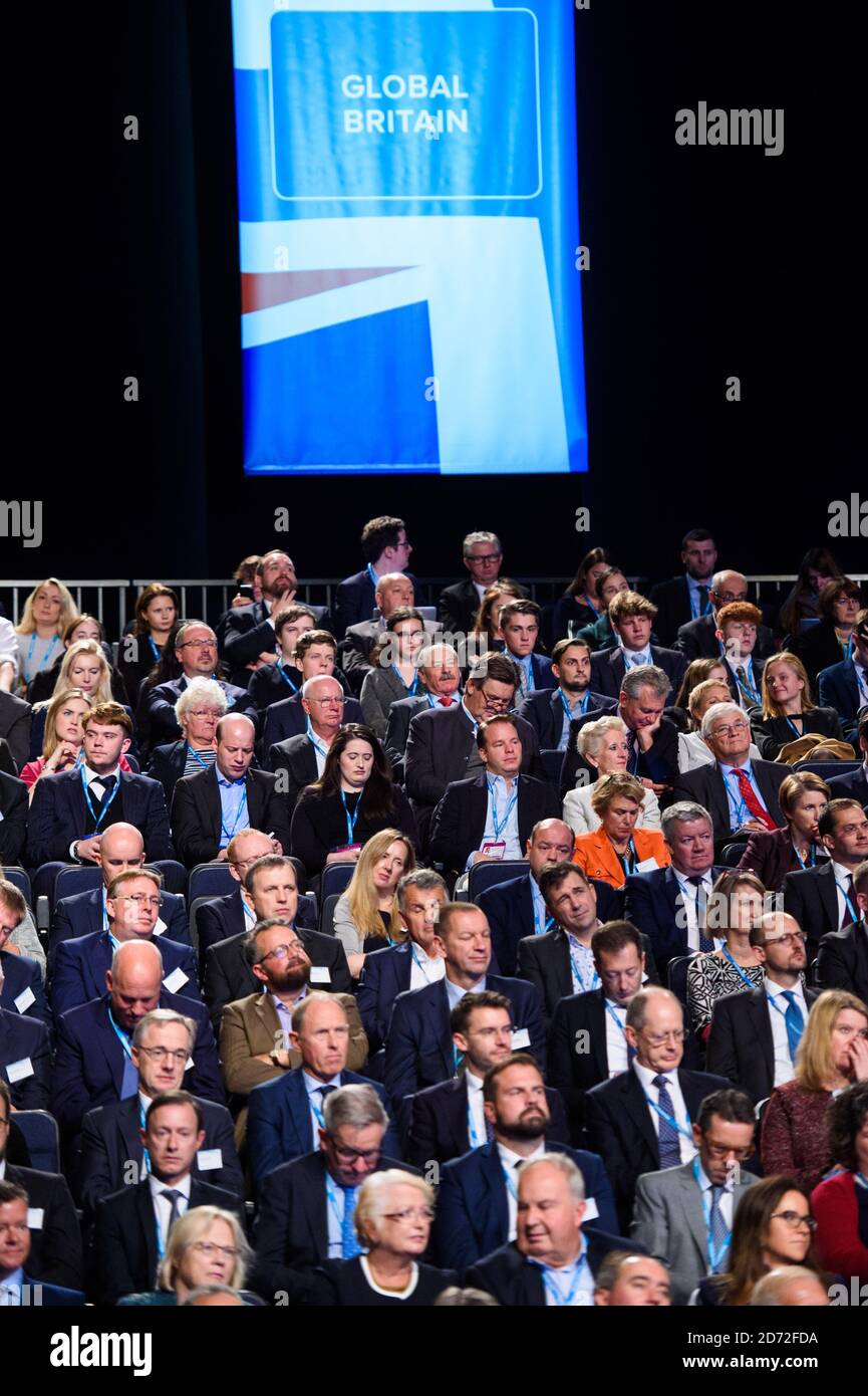 Party members in the audience at the Conservative Party Conference, at ...