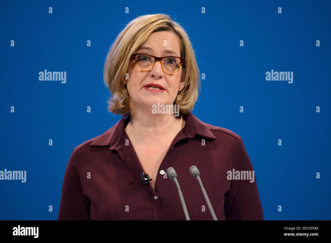 Home Secretary Amber Rudd gives a speech at the Conservative Party ...