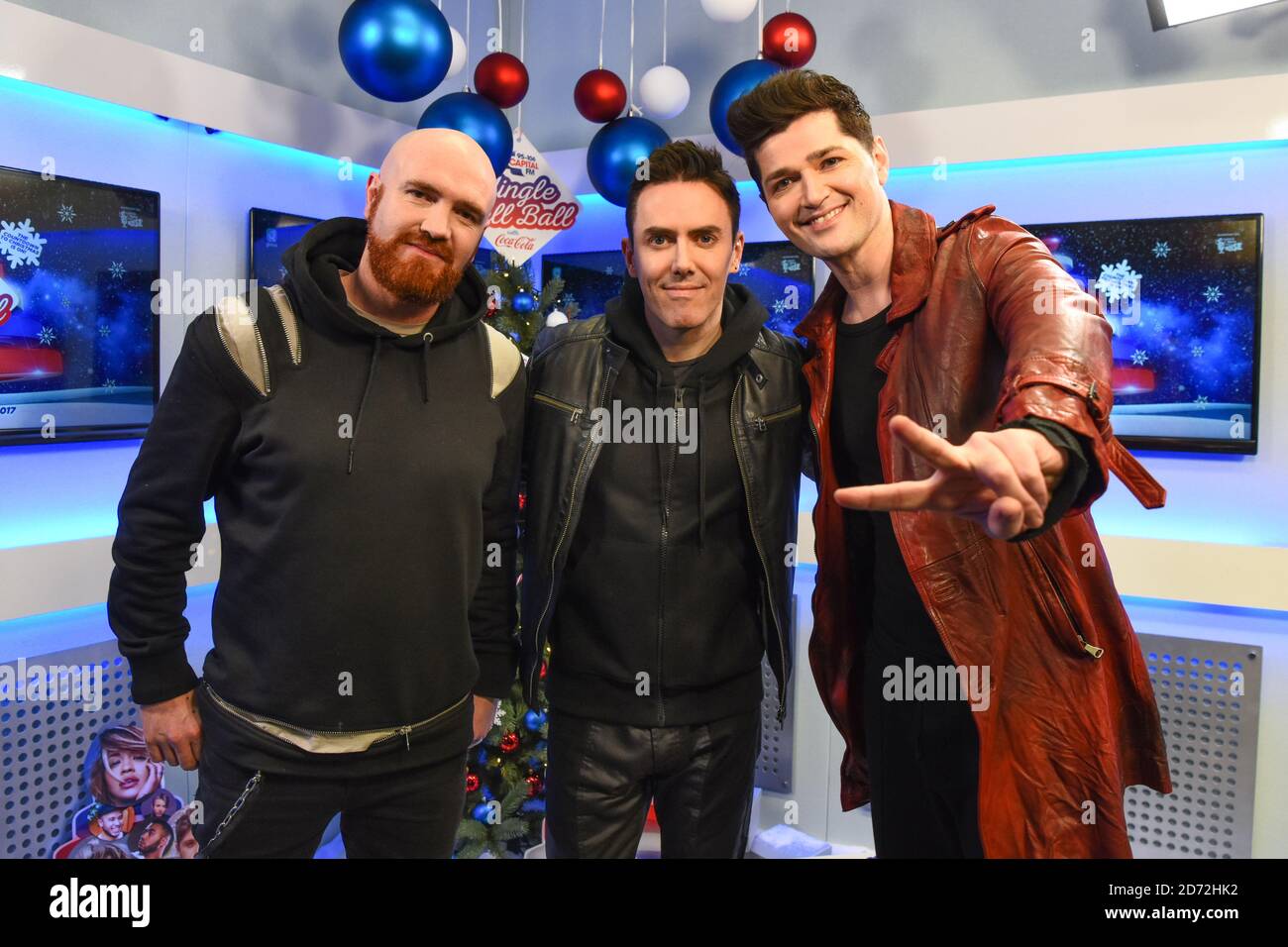 The Script pictured backstage during day two of Capital's Jingle Bell ...