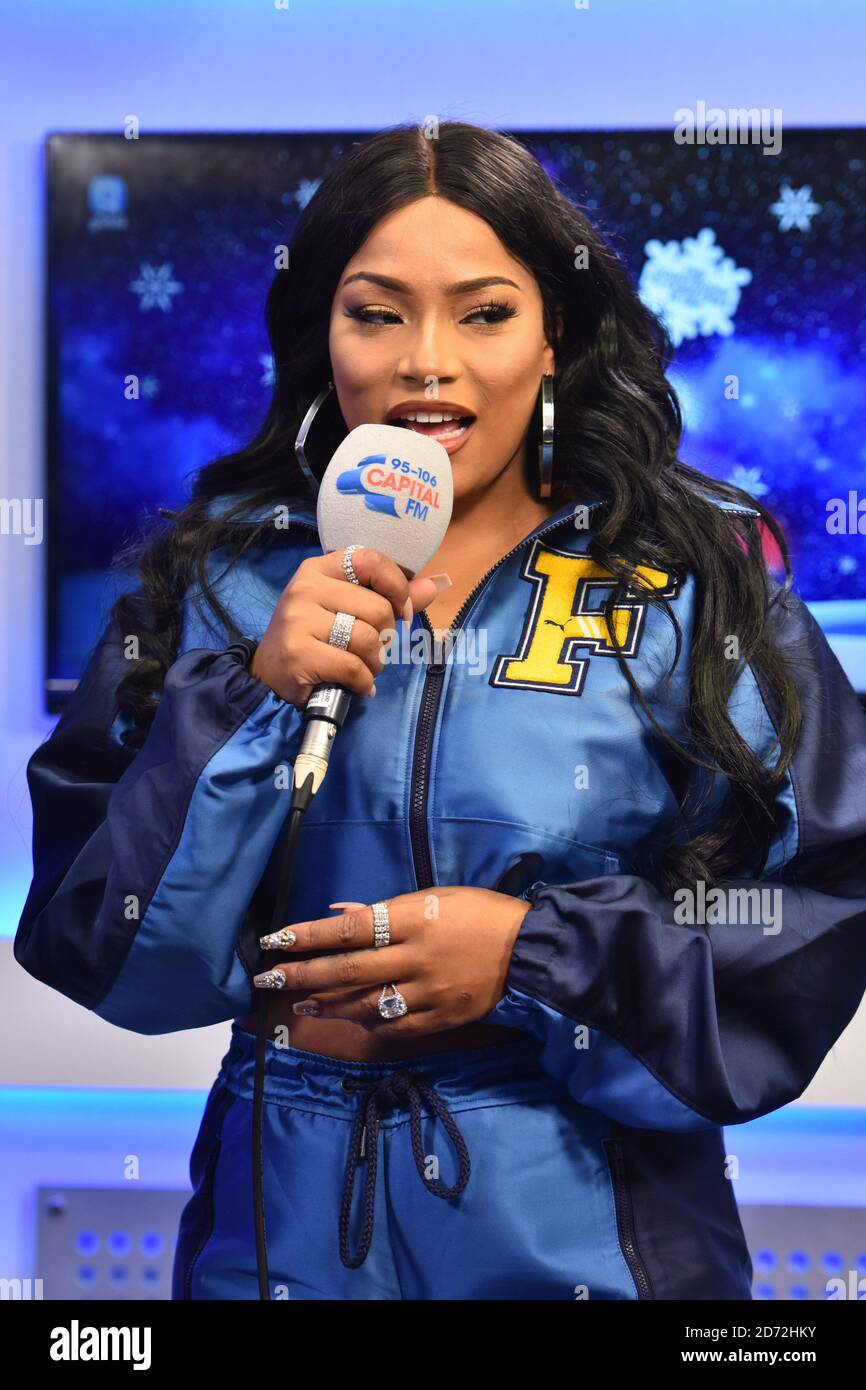 Stefflon Don is interviewed by Roman Kemp backstage during day two of ...