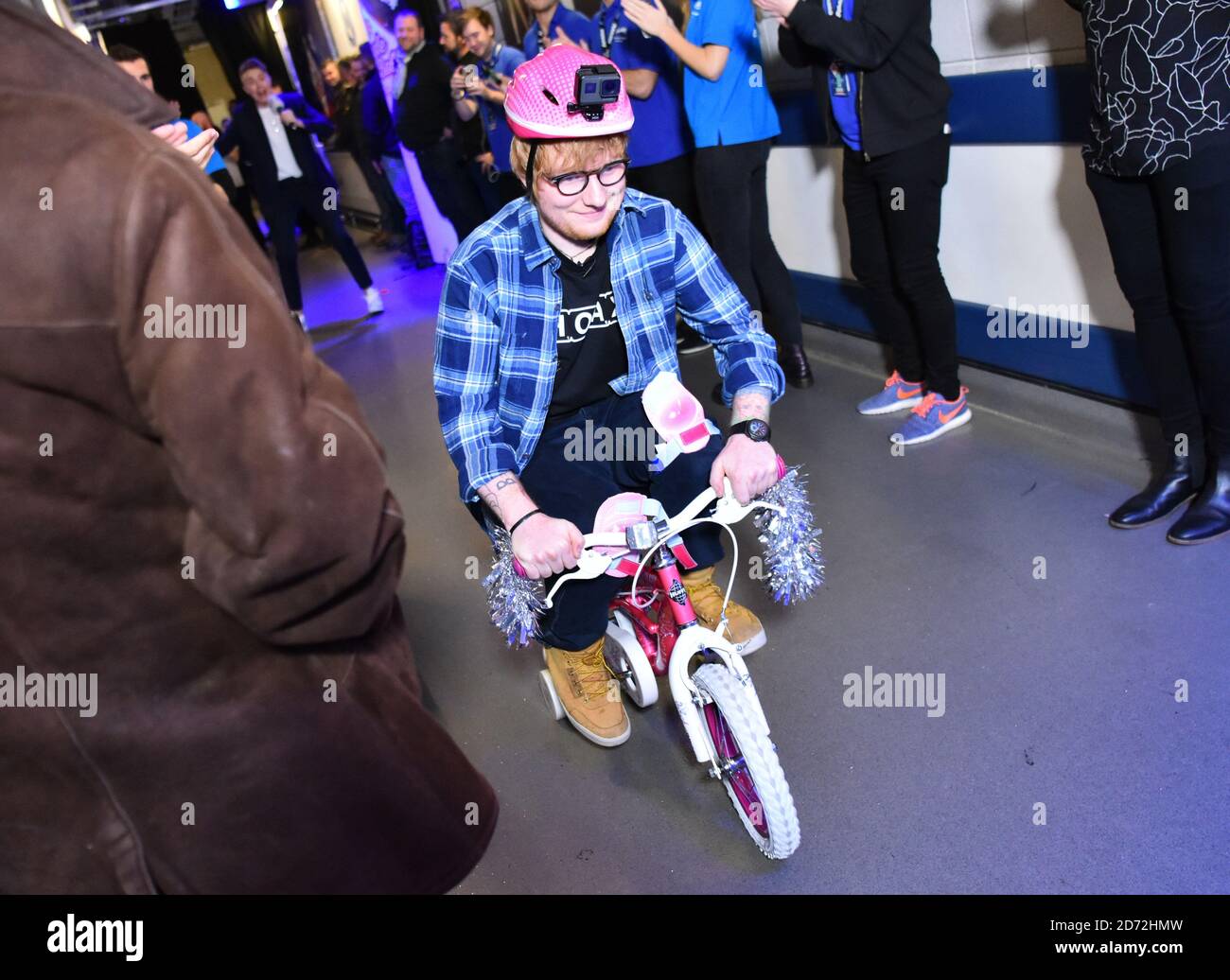 Ed Sheeran 'gets back on his bike' during an interview with Roman Kemp ...
