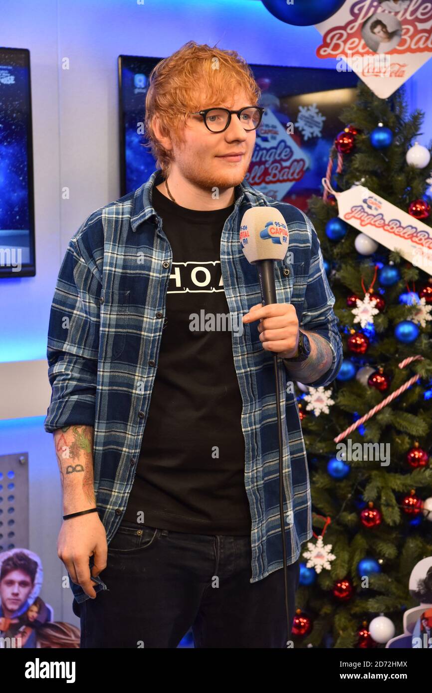 Ed Sheeran is interviewed by presenter Roman Kemp during day two of ...
