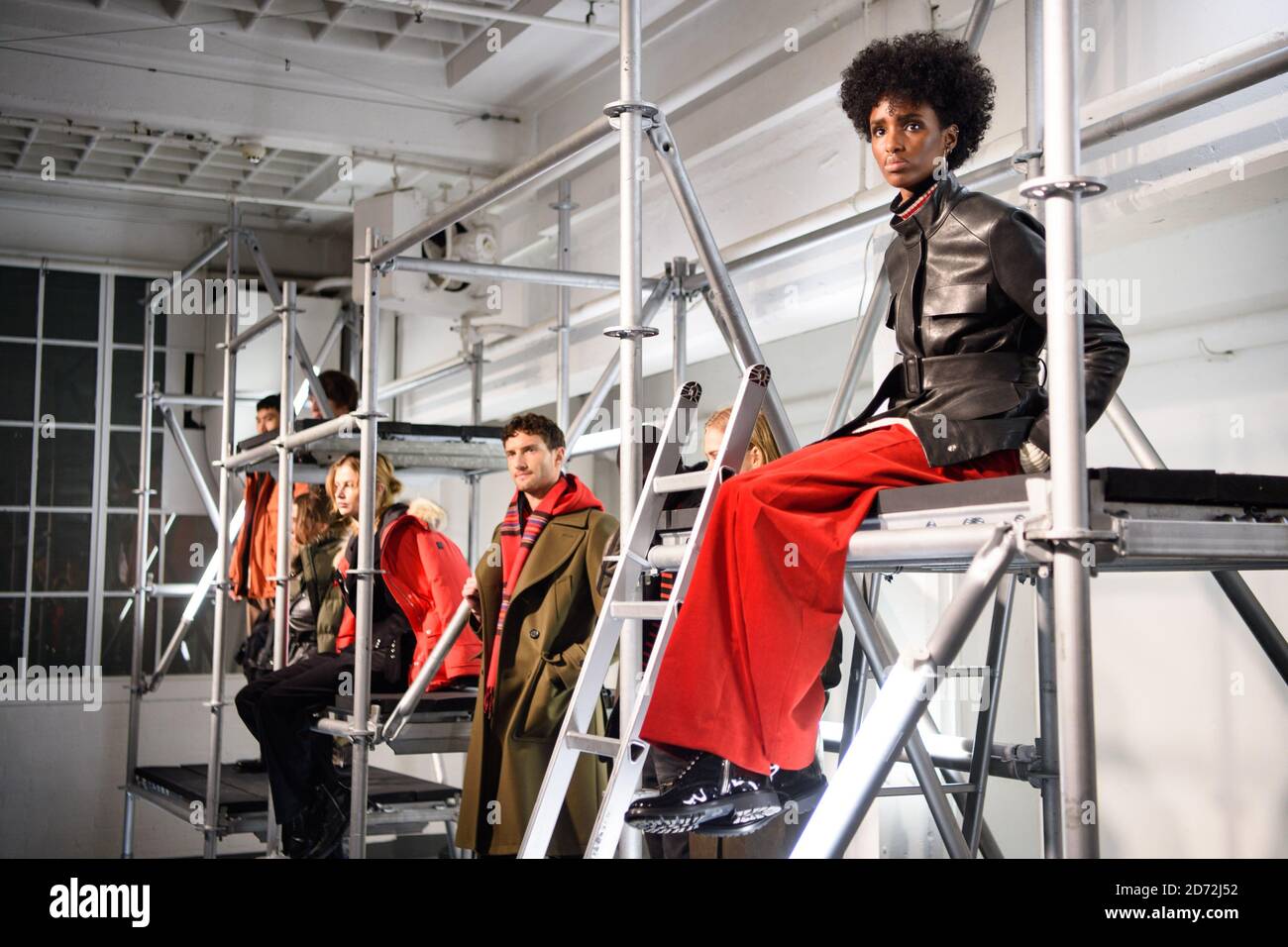 Models pictured during the Belstaff London Fashion Week Men's AW18 show ...
