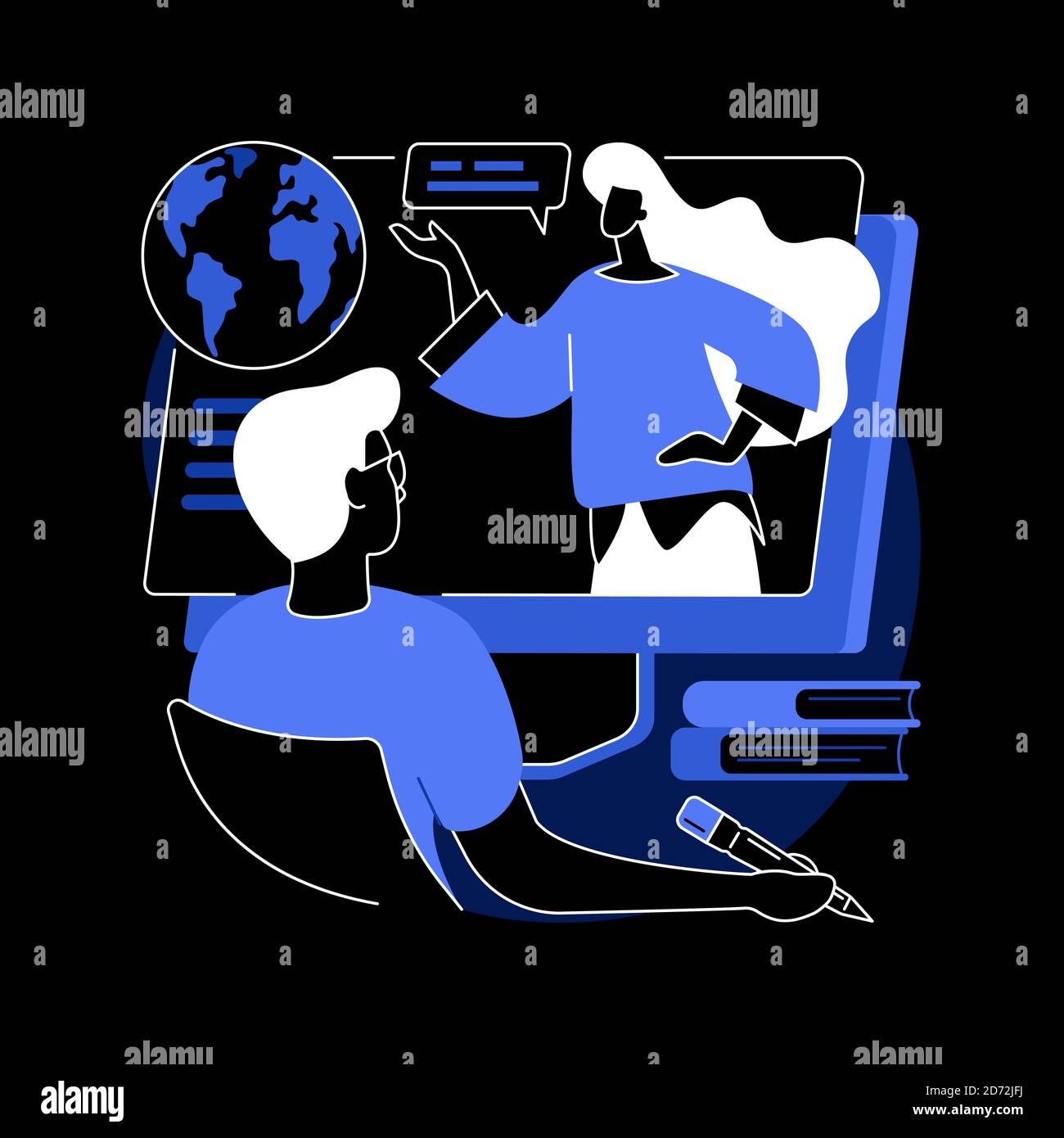 Distance learning abstract concept vector illustration Stock Vector ...