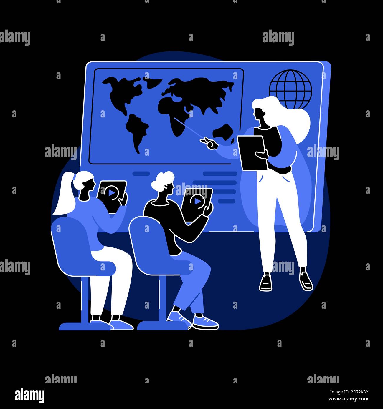 Digital classroom abstract concept vector illustration Stock Vector ...