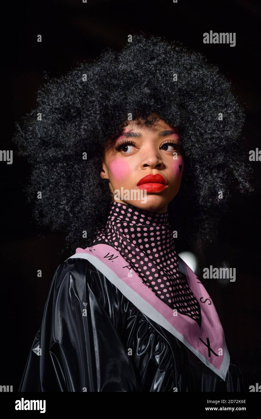 Models on the catwalk during the Pam Hogg London Fashion Week show ...