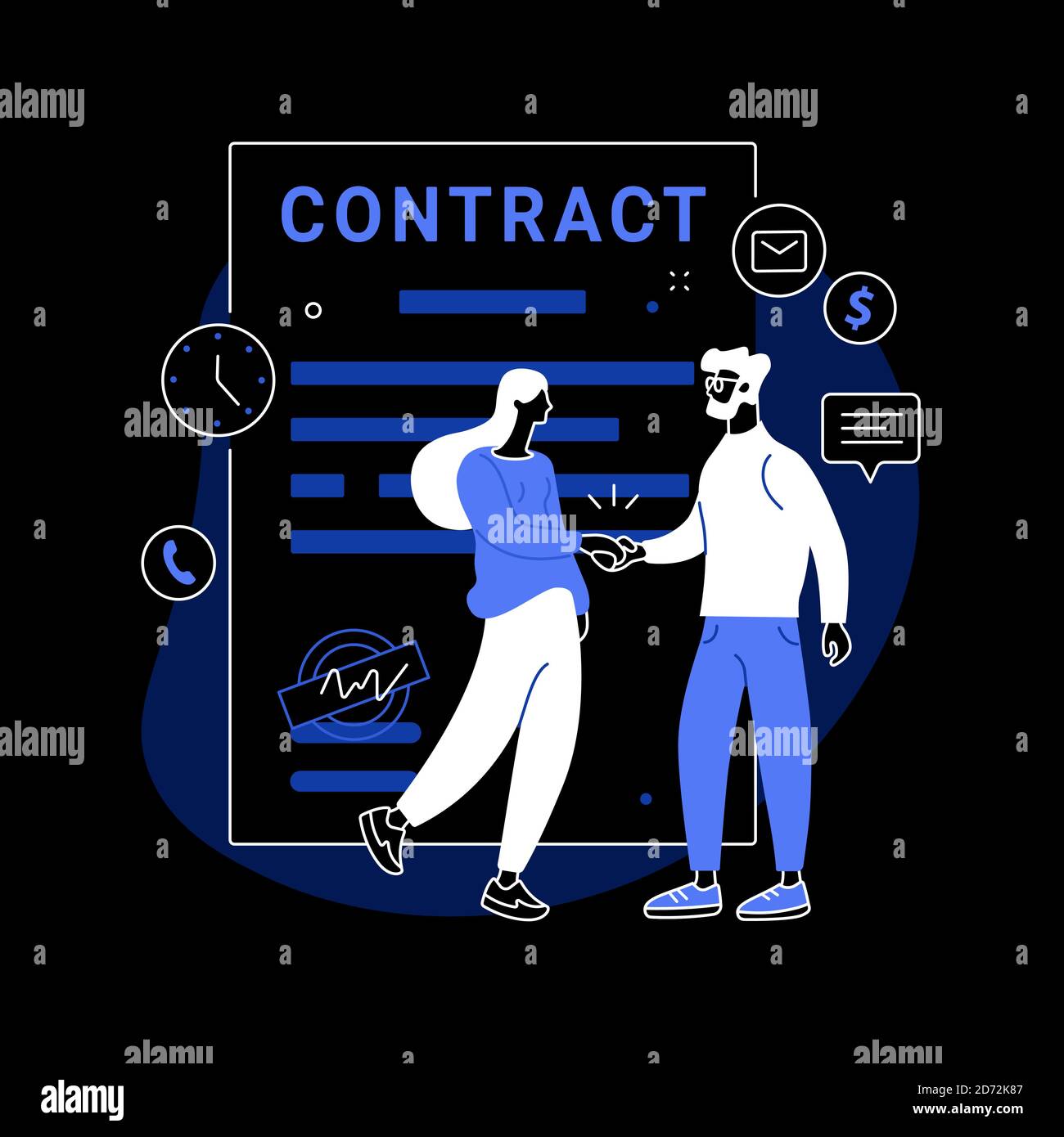 Employment agreement abstract concept vector illustration Stock Vector ...