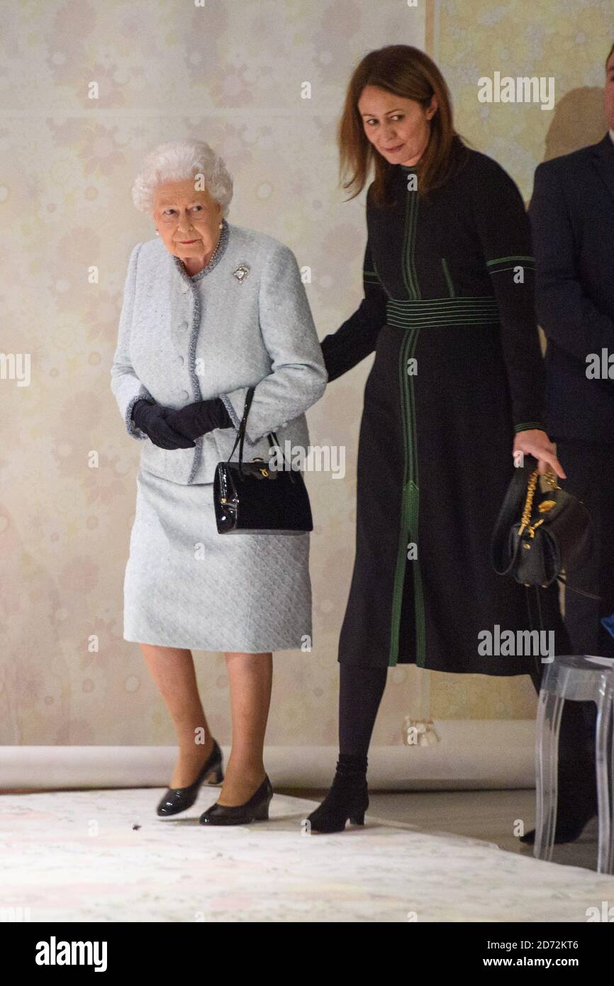 Queen Elizabeth II, with Caroline Rush of the BFC, arriving at the ...