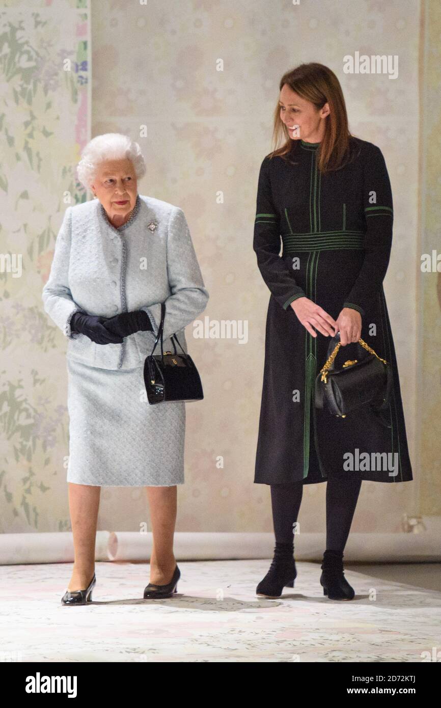 Queen Elizabeth II, with Caroline Rush of the BFC, arriving at the ...