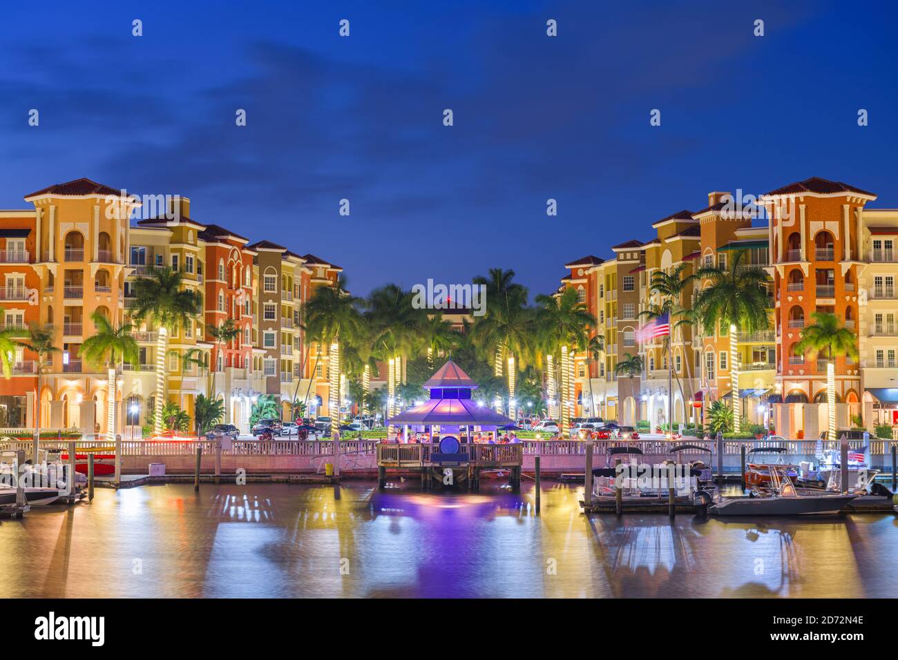Naples, Florida, USA downtown cityscape on the bay at dusk Stock Photo ...