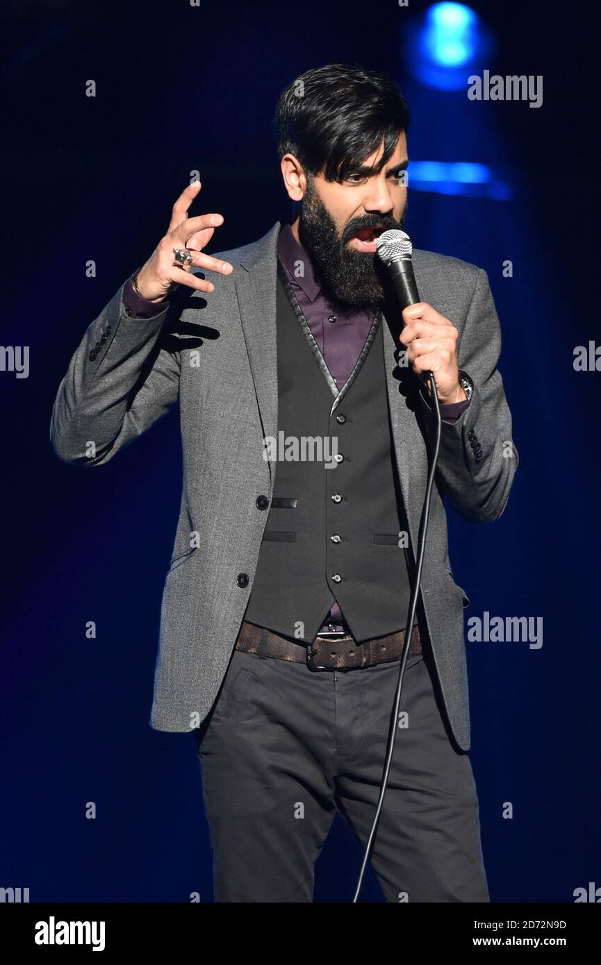 Paul Chowdhry on stage during the comedy night of the Teenage Cancer ...