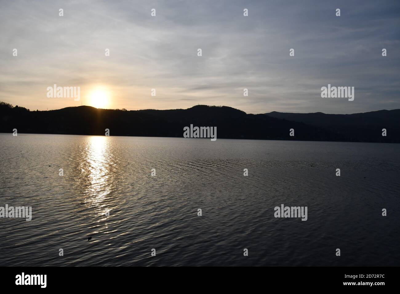 sunset on the lake, photo as a background Stock Photo - Alamy
