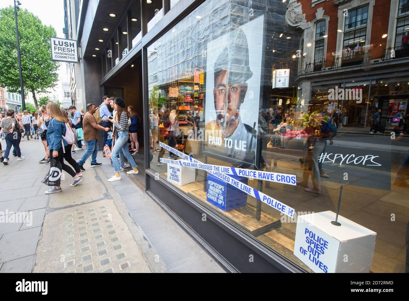 General view of Lush cosmetics shop in Oxford Street, London, featuring ...