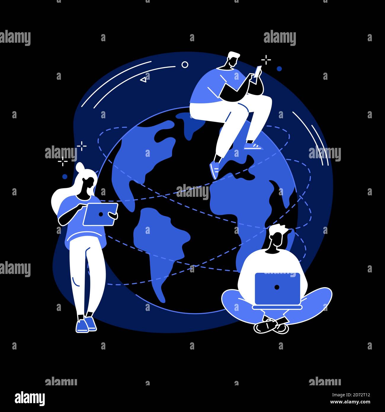 Global network connection abstract concept vector illustration Stock ...