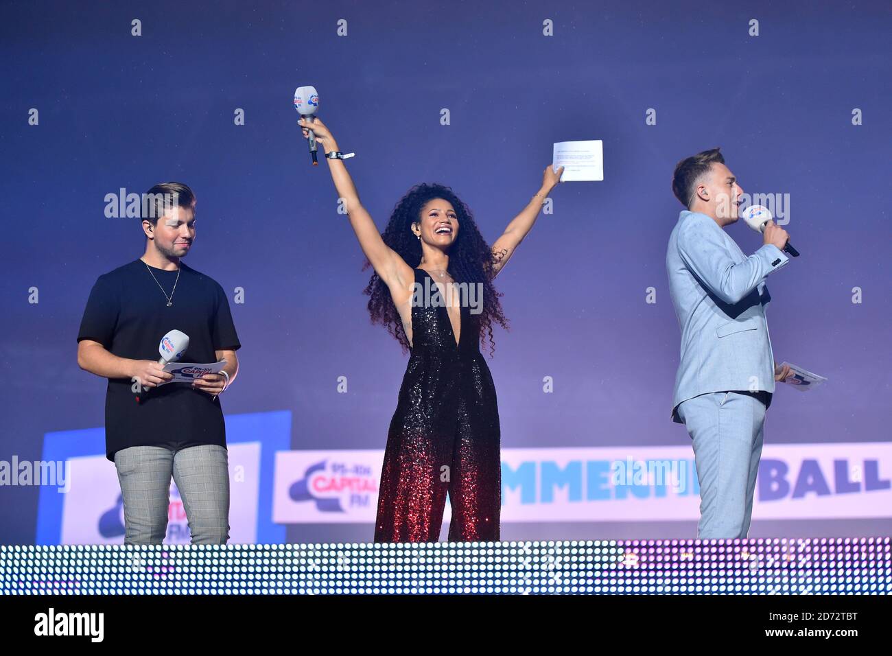 Sonny Jay, Vick Hope and Roman Kemp during Capital's Summertime Ball ...