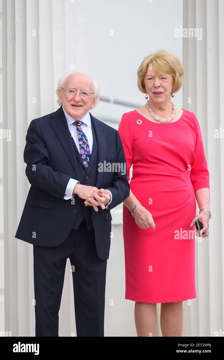 President of Ireland Michael Higgins and wife Sabina Higgins at Aras an ...