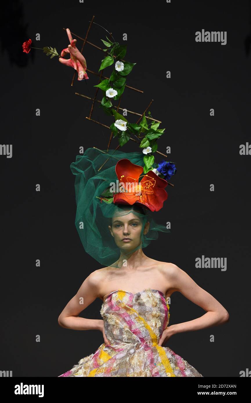 Model Fran Summers on the catwalk during the Matty Bovan Spring/Summer ...