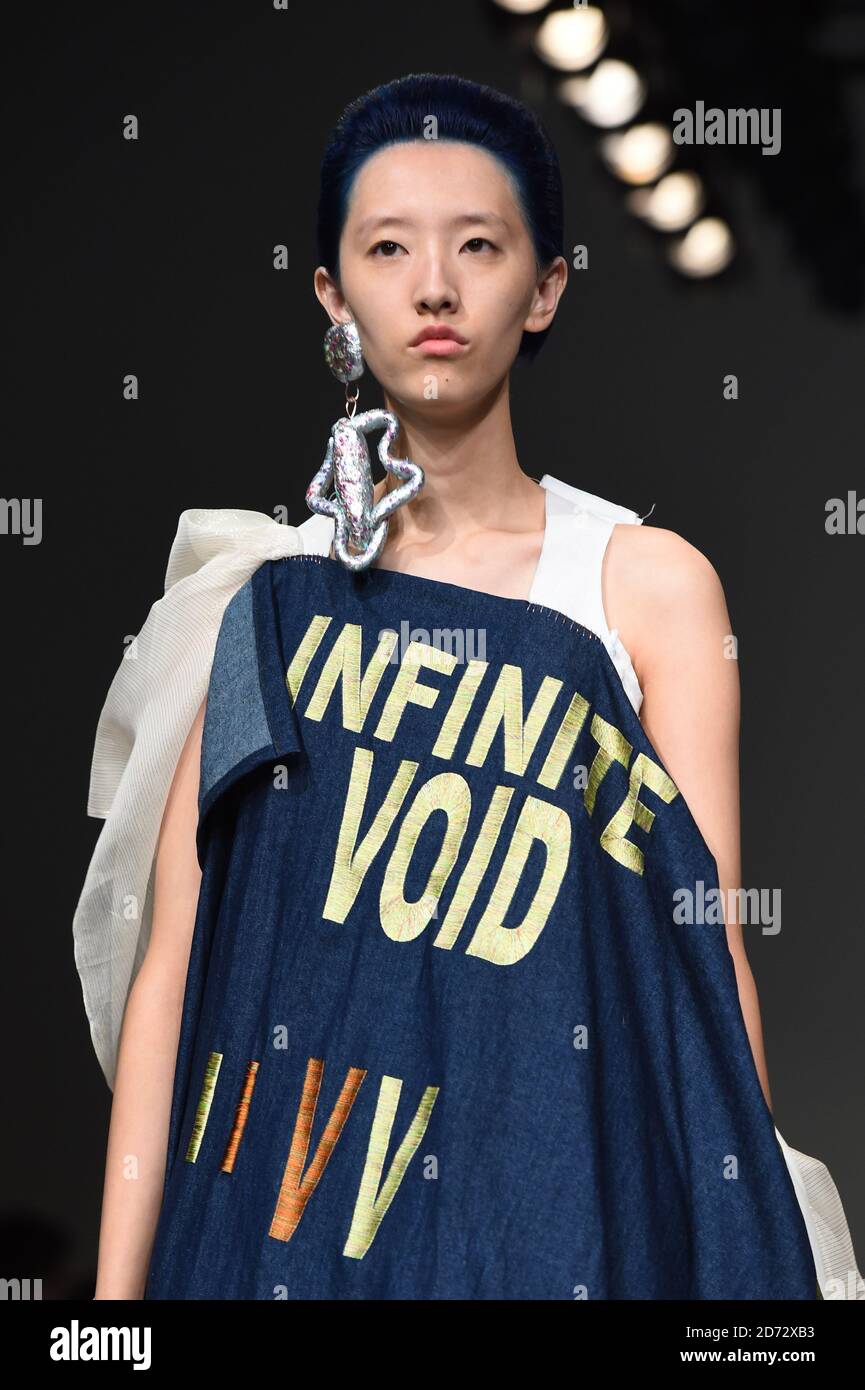 Models on the catwalk during the Matty Bovan Spring/Summer 2019 London ...